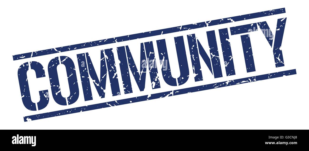 community blue grunge square vintage rubber stamp Stock Vector Image & Art - Alamy