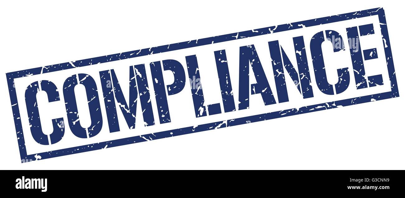 compliance blue grunge square vintage rubber stamp Stock Vector Image & Art - Alamy