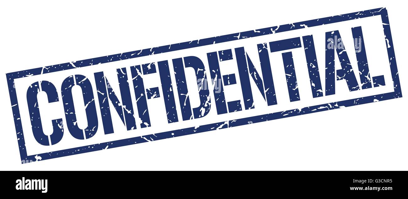 confidential blue grunge square vintage rubber stamp Stock Vector Image ...