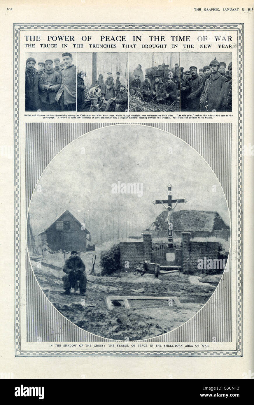 The Graphic, 23rd January 1915, Christmas truce Stock Photo - Alamy