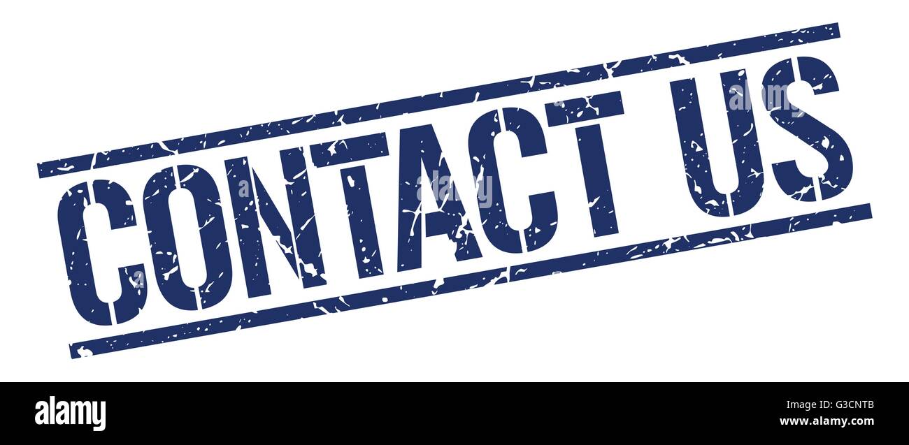 contact us blue grunge square vintage rubber stamp Stock Vector Image ...