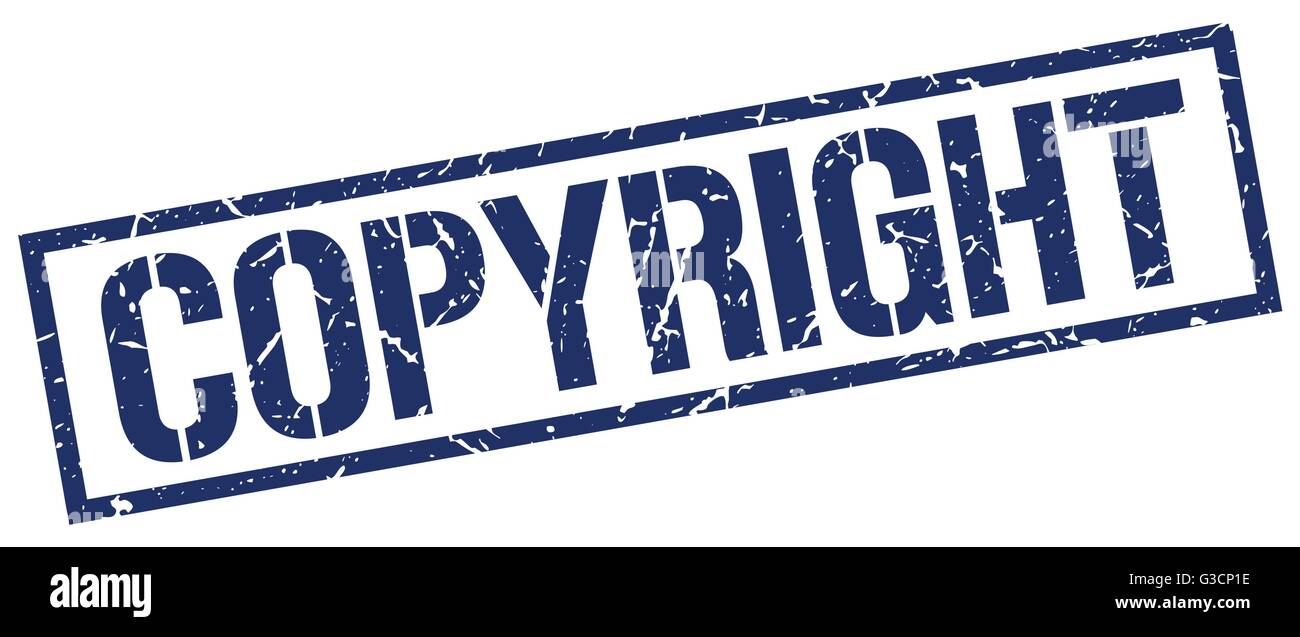 copyright blue grunge square vintage rubber stamp Stock Vector Image ...
