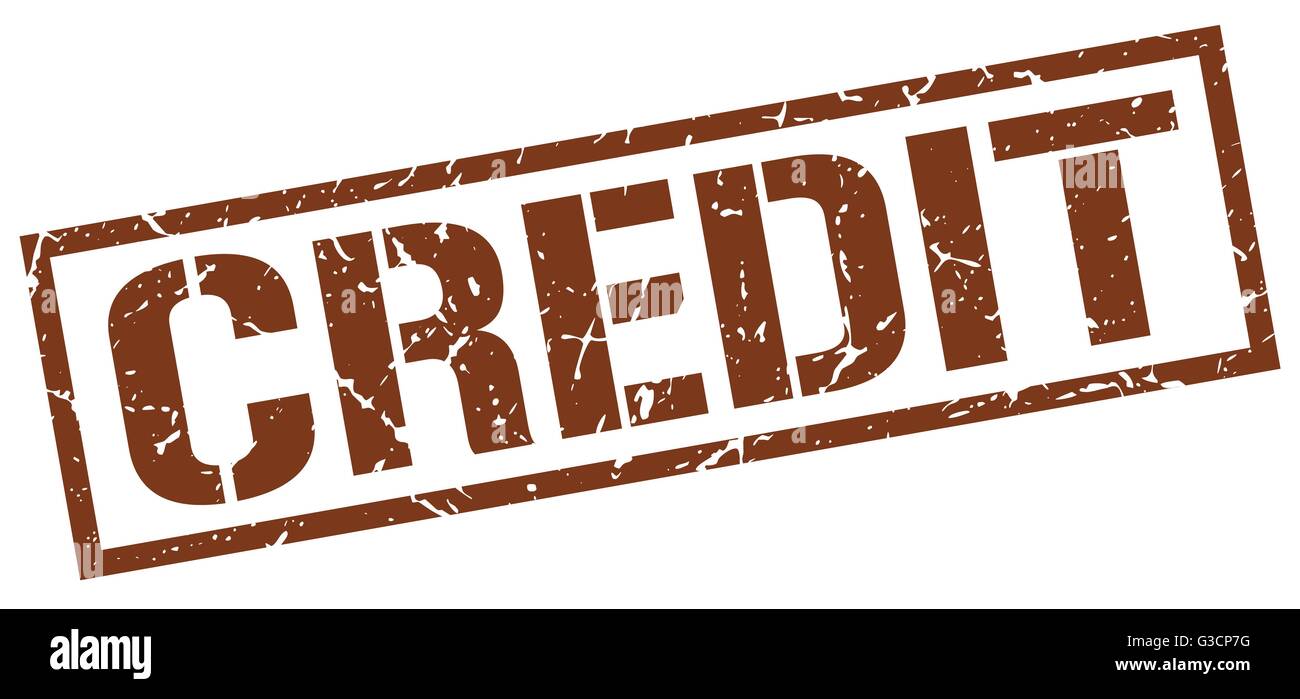 credit brown grunge square vintage rubber stamp Stock Vector Image ...