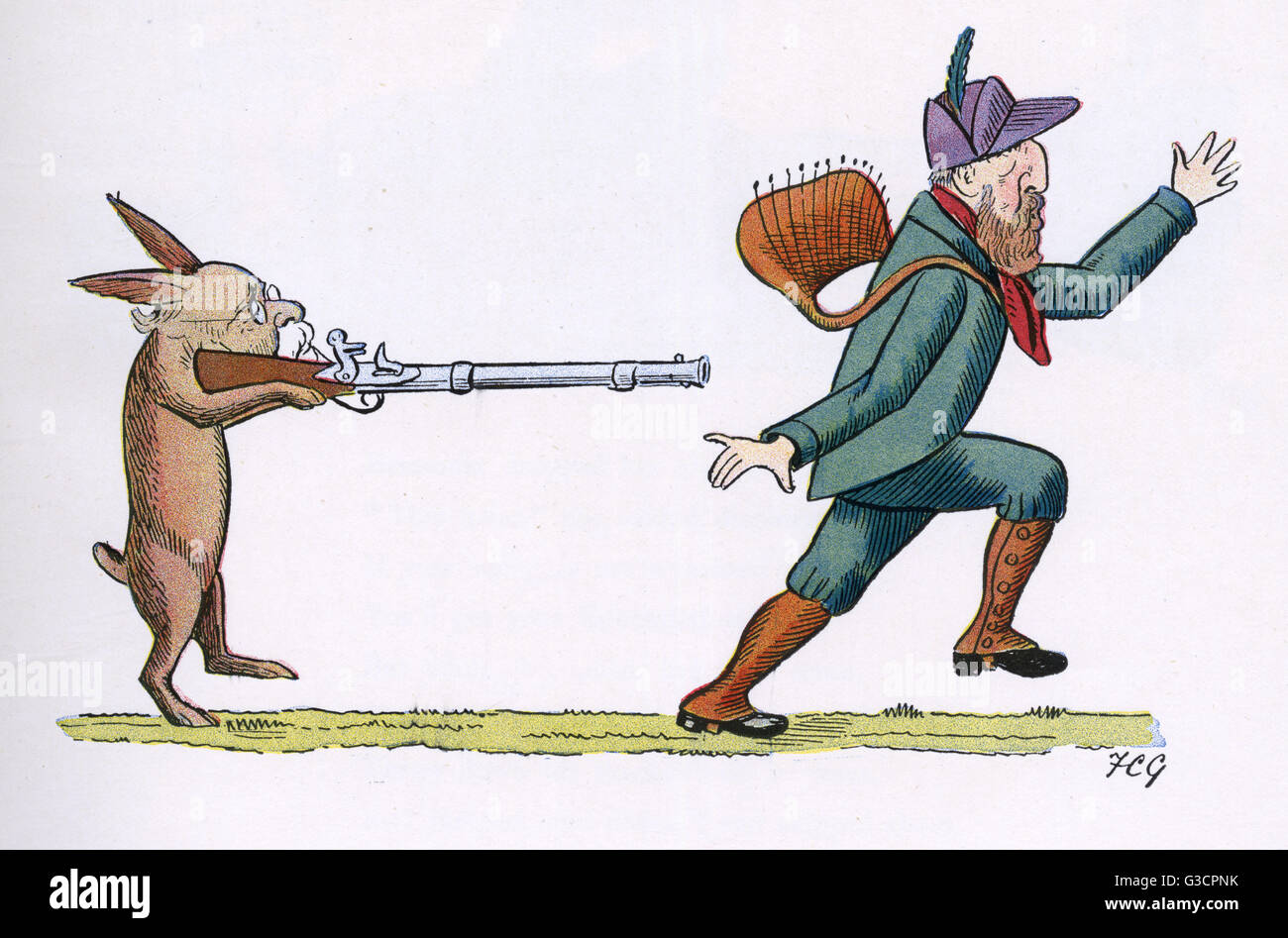 Sir John Eldon Gorst aims gun at 8th Duke of Devonshire Stock Photo - Alamy