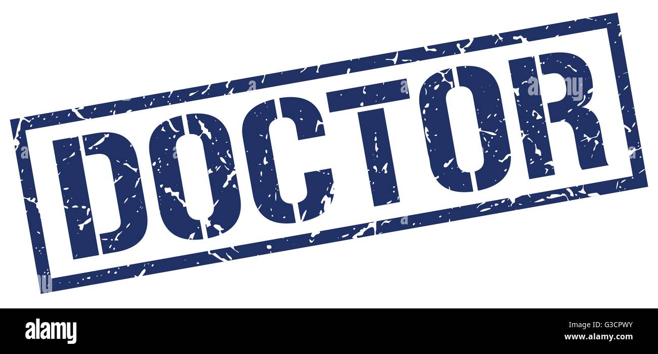 doctor blue grunge square vintage rubber stamp Stock Vector Image & Art - Alamy