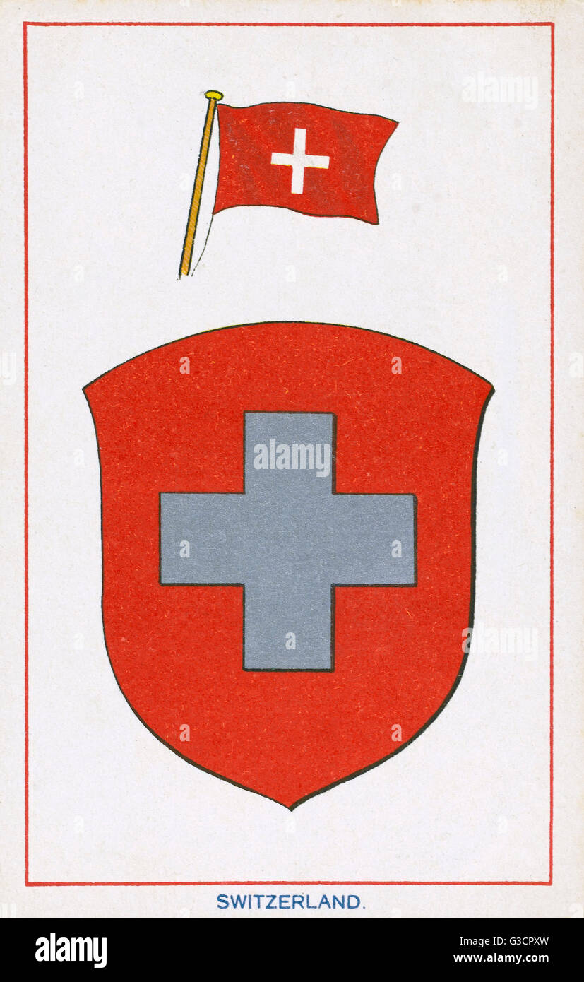 The Shield and National flag of Switzerland Stock Photo - Alamy