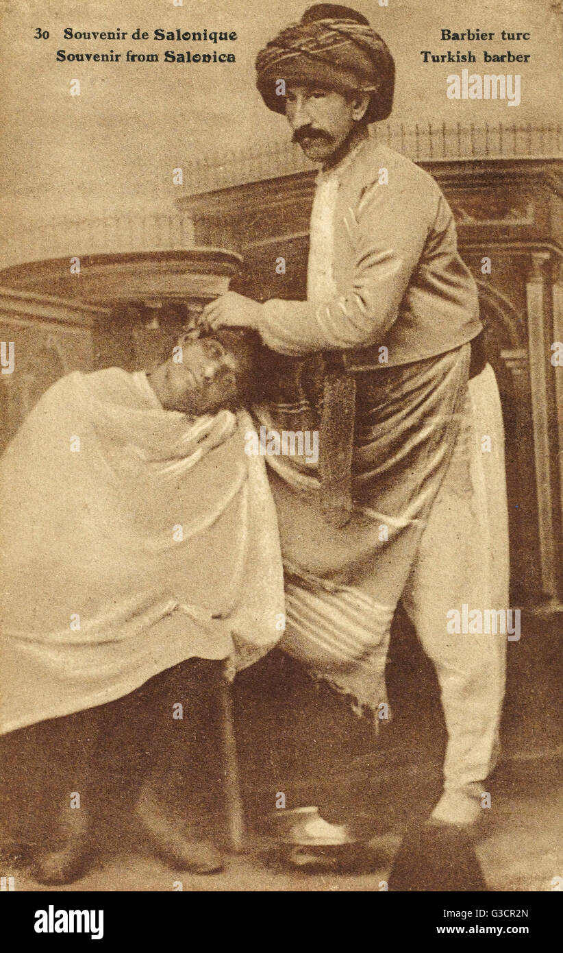 Turkish Barber at Thessaloniki, Greece Stock Photo - Alamy