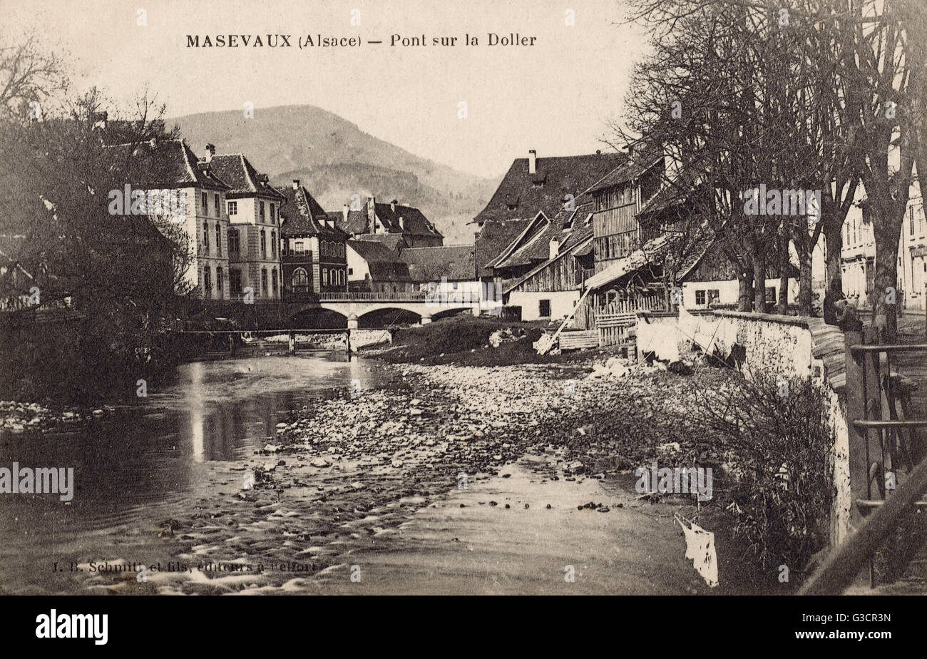 Masevaux, Alsace, France - Bridge over the Doller River Stock Photo - Alamy
