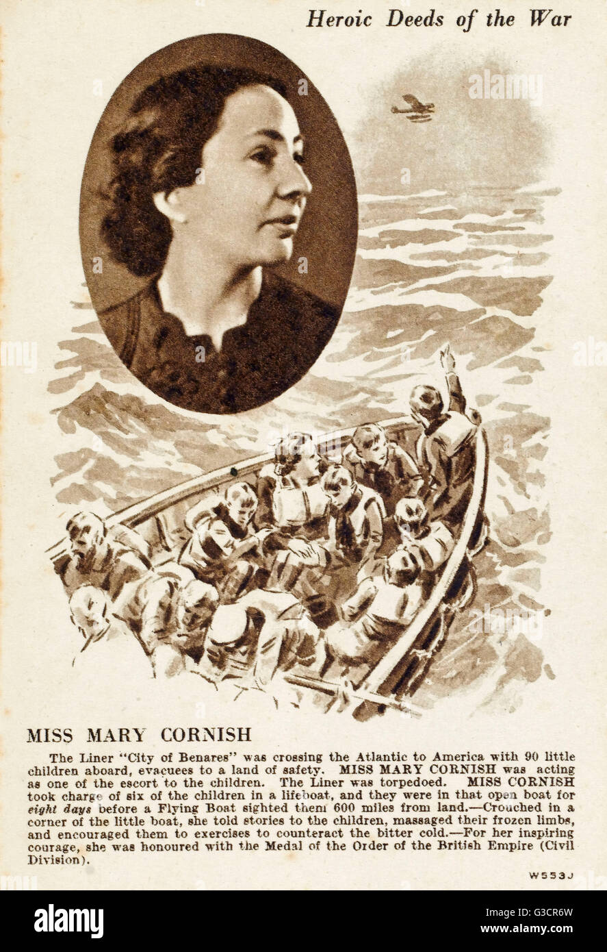 Heroic Deeds of the War - Miss Mary Cornish. During the Second World War the City of Benares was ...