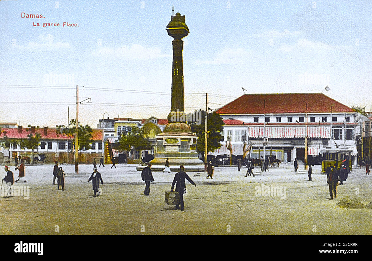 Column at Marjeh Square, Damascus, Syria Stock Photo - Alamy