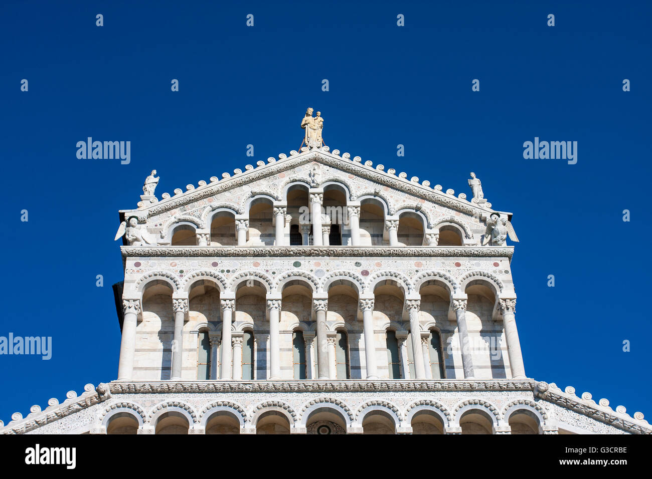 Pisa tuscany Italy. The "Santa Maria Assunta" cathedral facade. Details ...