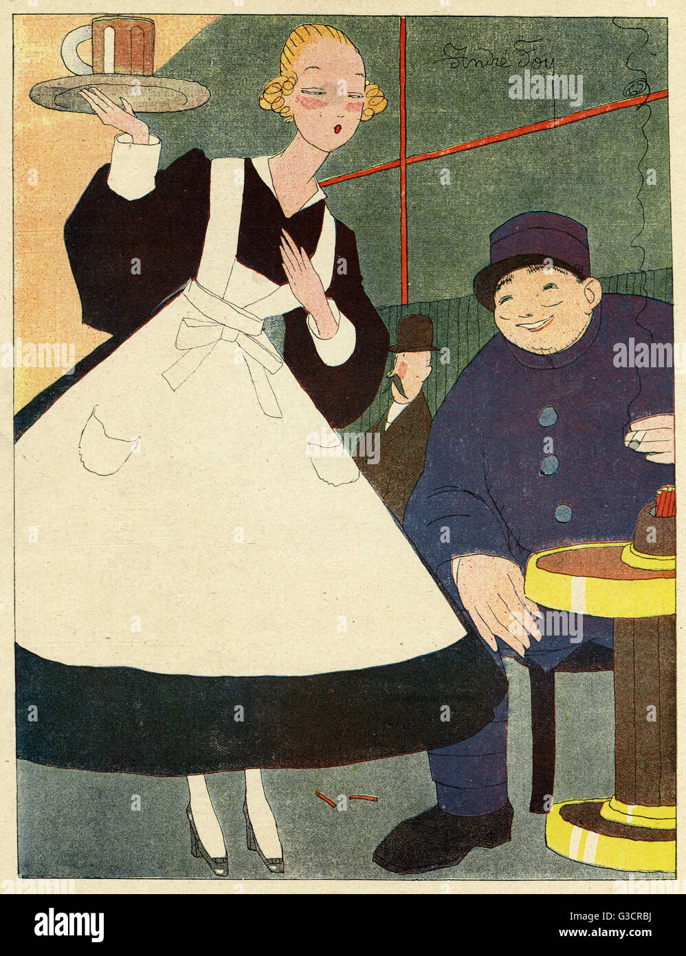 Cartoon, Waitress, WW1 Stock Photo - Alamy