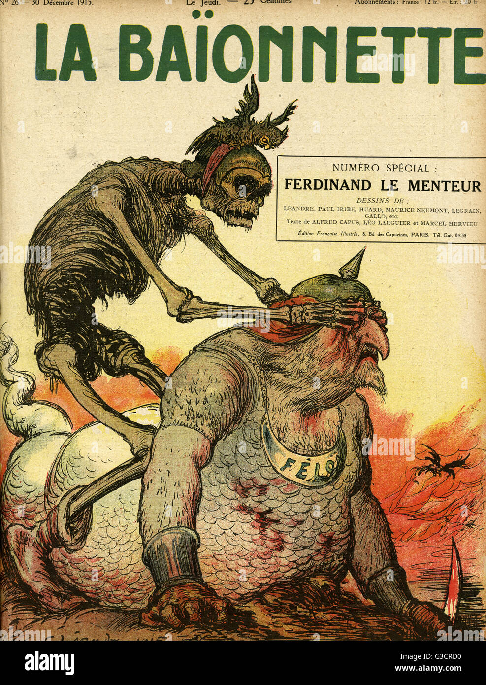 Front cover, La Baionnette, WW1 Stock Photo - Alamy