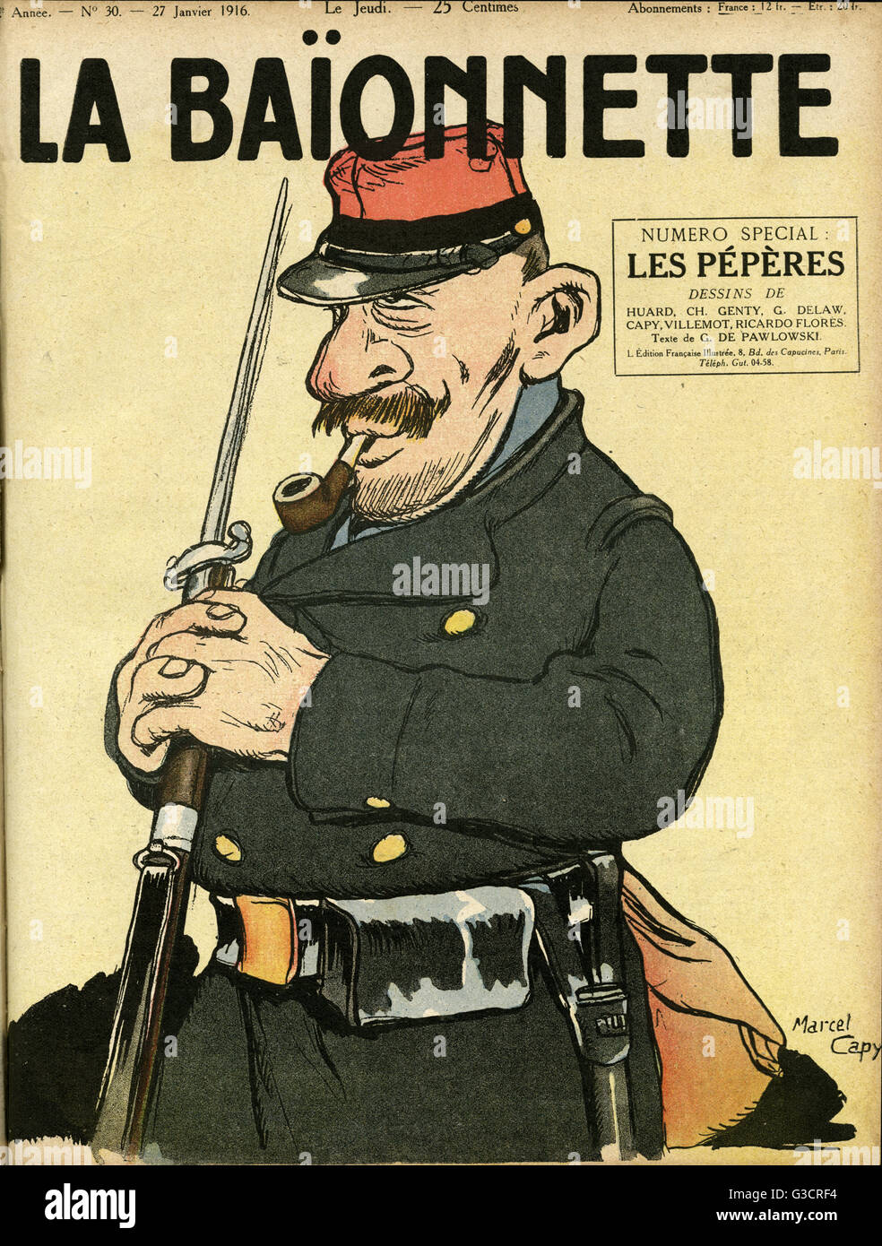 Front cover, La Baionnette, WW1 Stock Photo - Alamy
