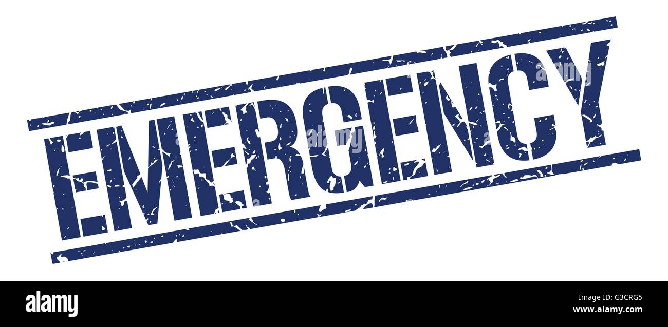 emergency blue grunge square vintage rubber stamp Stock Vector Image & Art - Alamy
