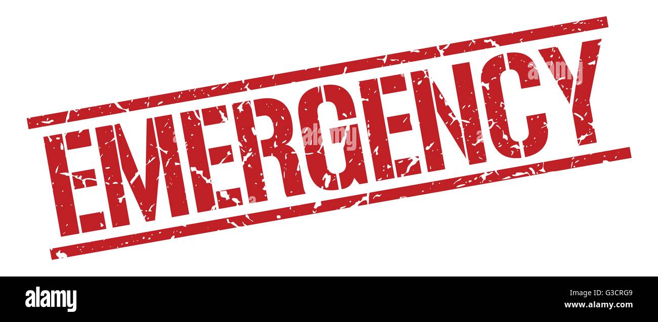 emergency red grunge square vintage rubber stamp Stock Vector Image & Art - Alamy