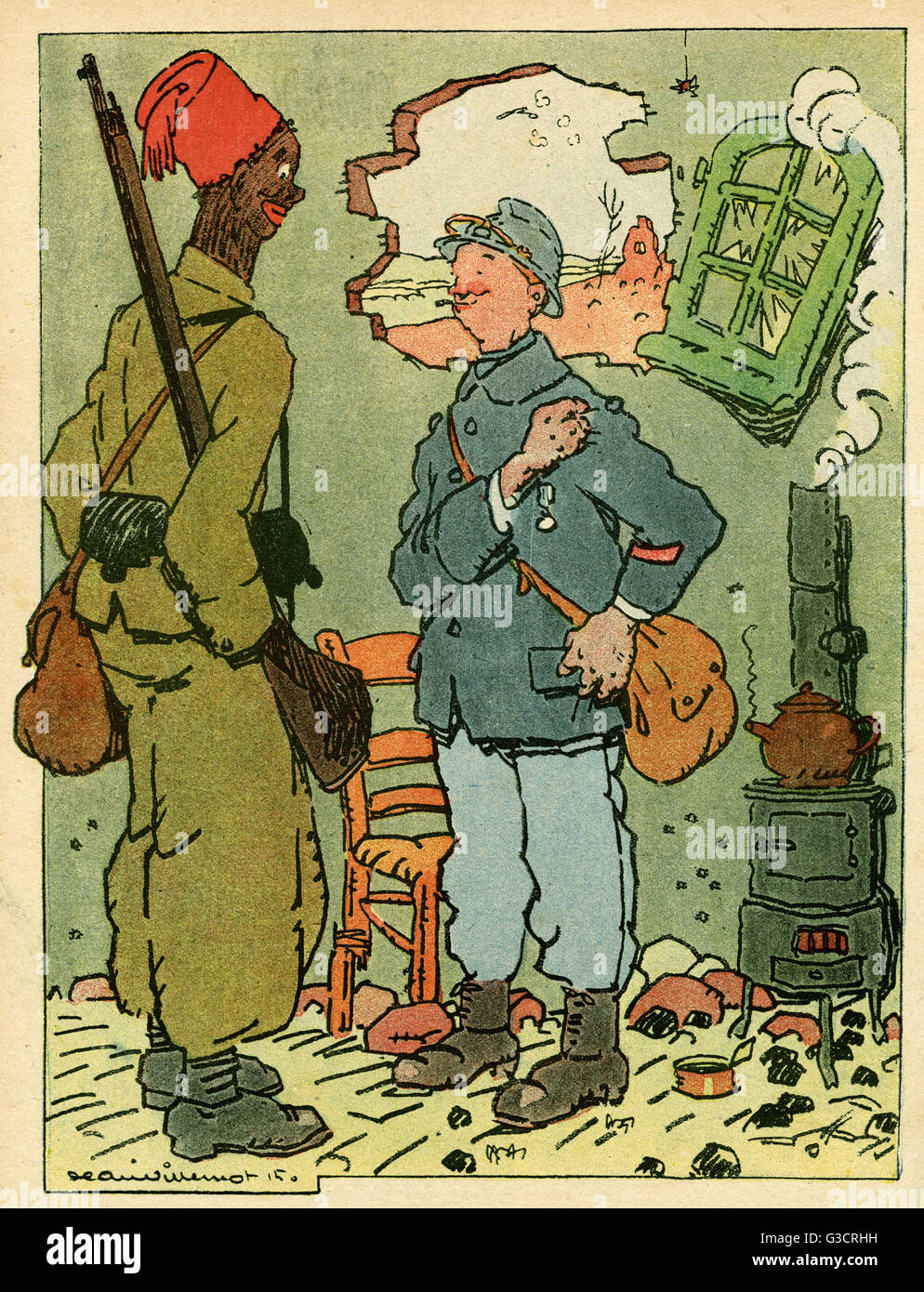 Cartoon, A sophisticated man, WW1 Stock Photo - Alamy
