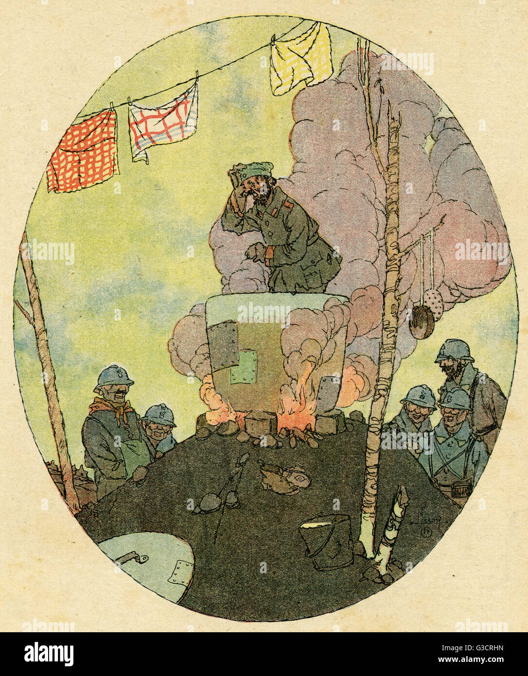 Cartoon, The right way, WW1 Stock Photo - Alamy