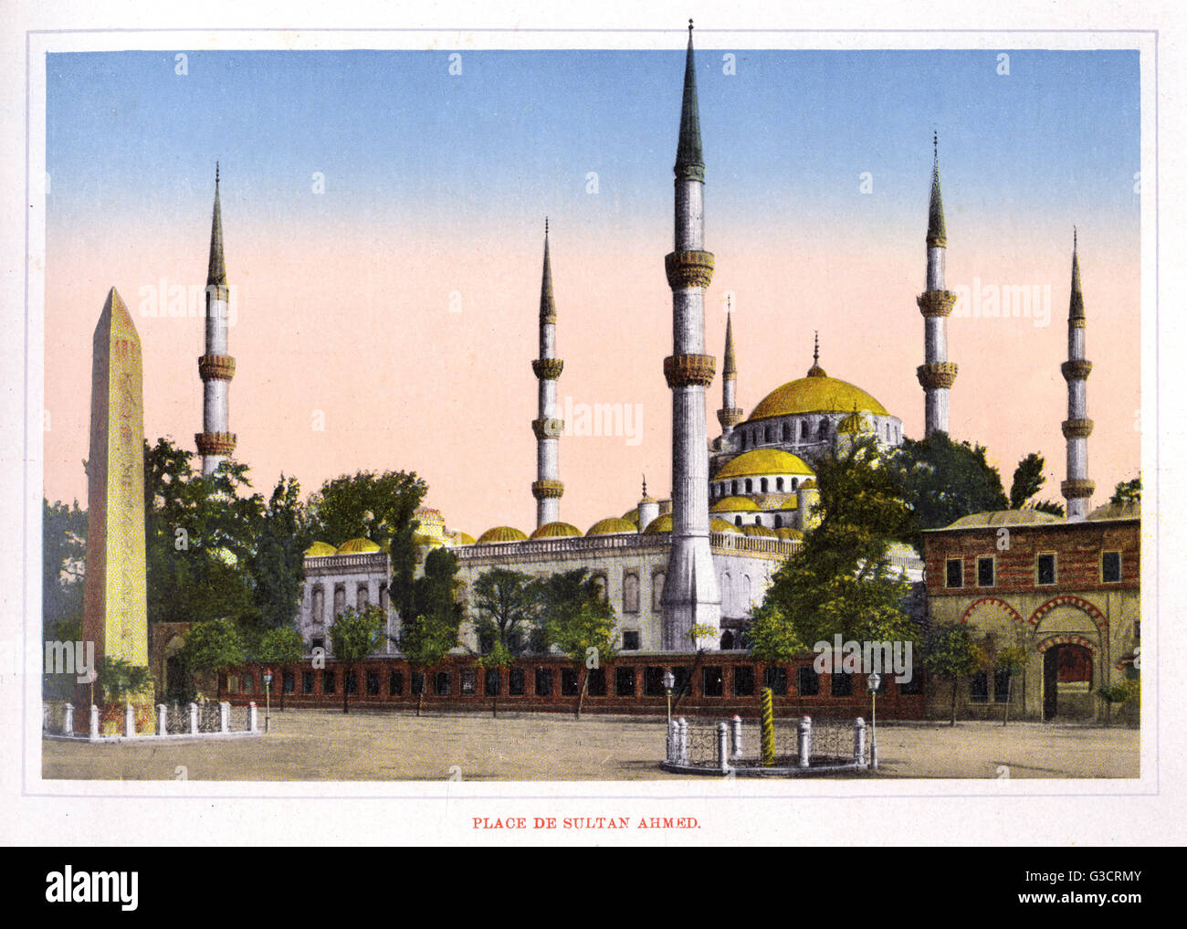 The Blue Mosque (The Sultan Ahmed Mosque) and Hippodrome Stock Photo ...