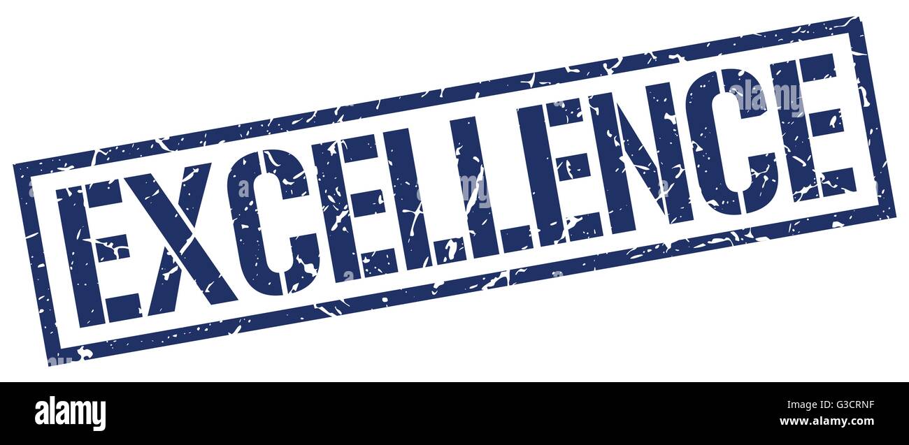 excellence blue grunge square vintage rubber stamp Stock Vector Image ...