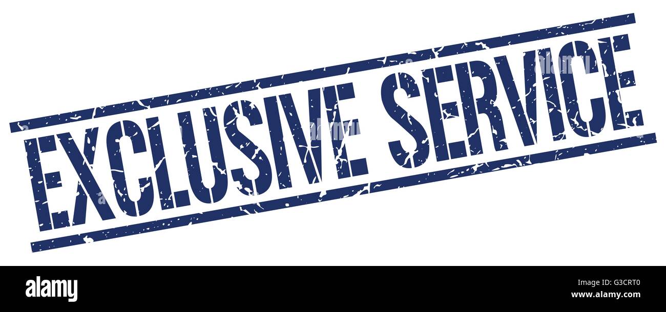 exclusive service blue grunge square vintage rubber stamp Stock Vector ...