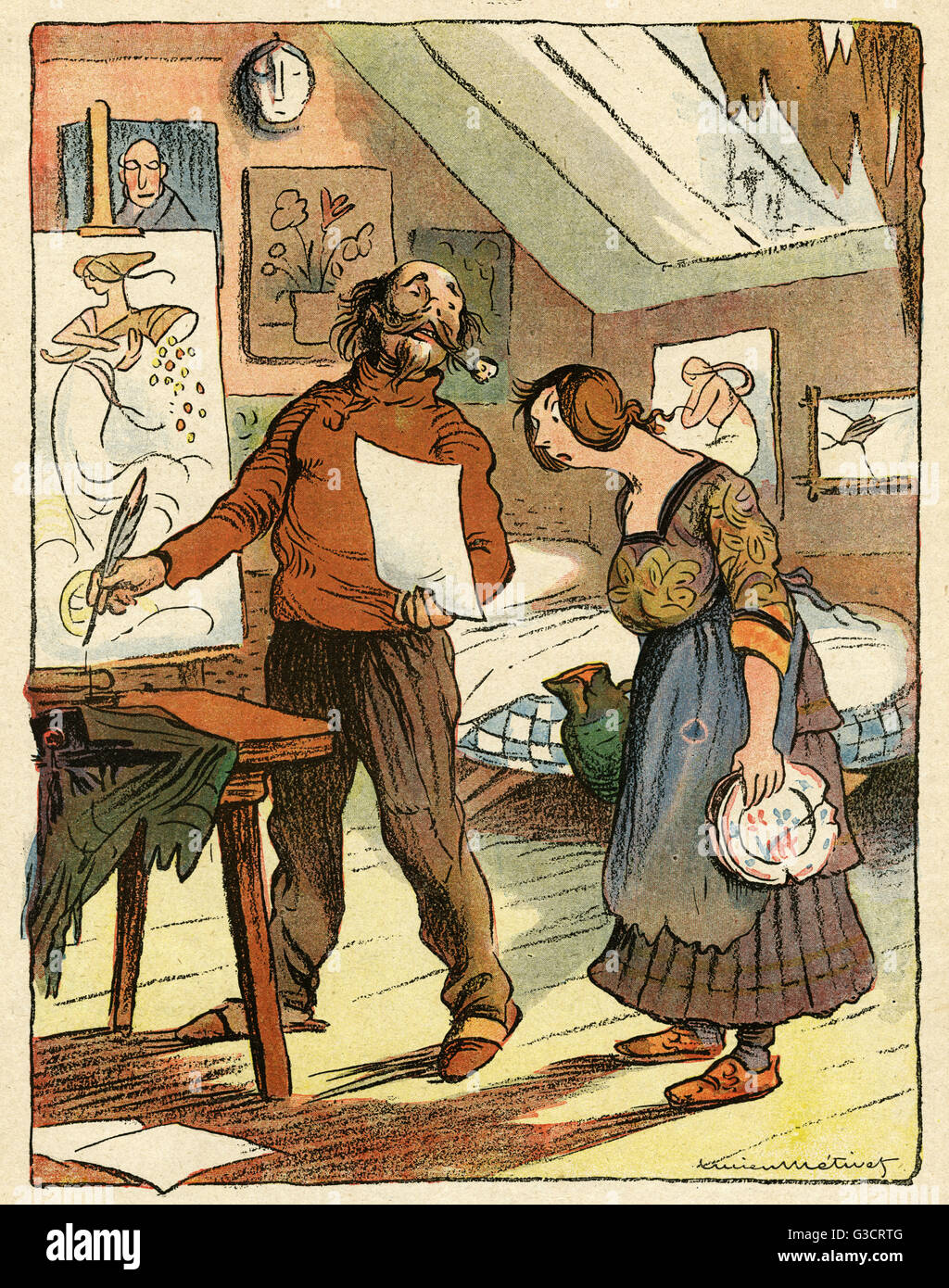 Cartoon, Artistic dignity, WW1 Stock Photo - Alamy