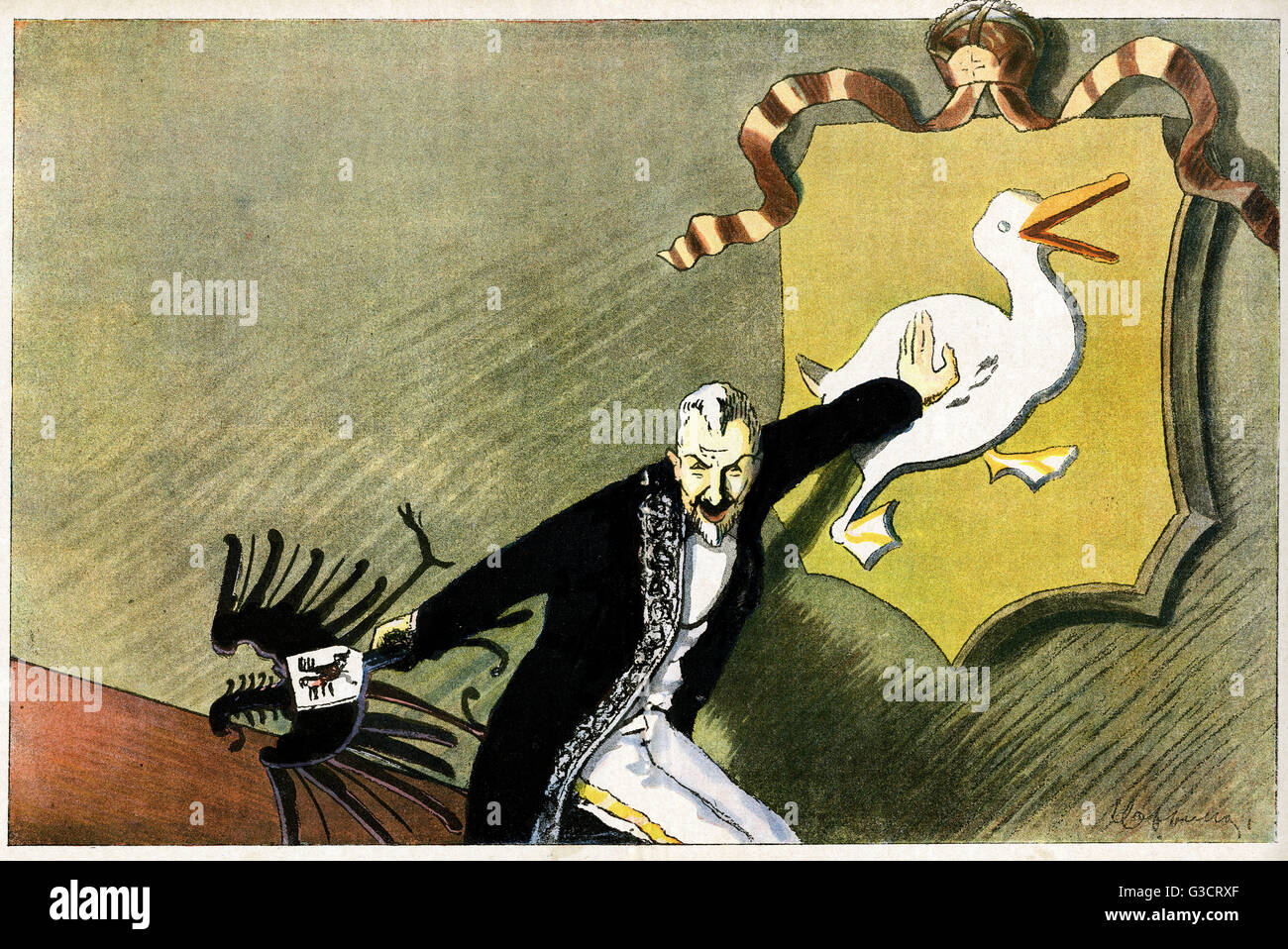 Cartoon, Chancellor Bethmann and his work, WW1 Stock Photo - Alamy