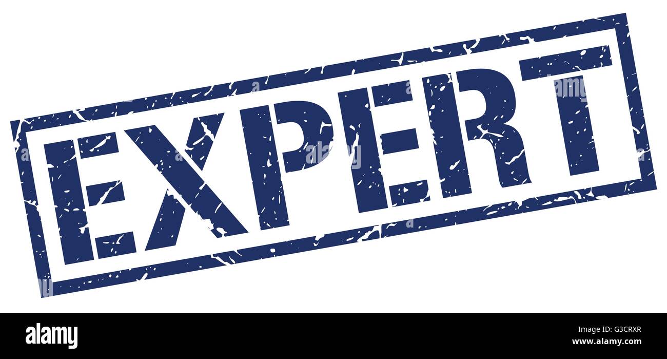 expert blue grunge square vintage rubber stamp Stock Vector Image & Art - Alamy