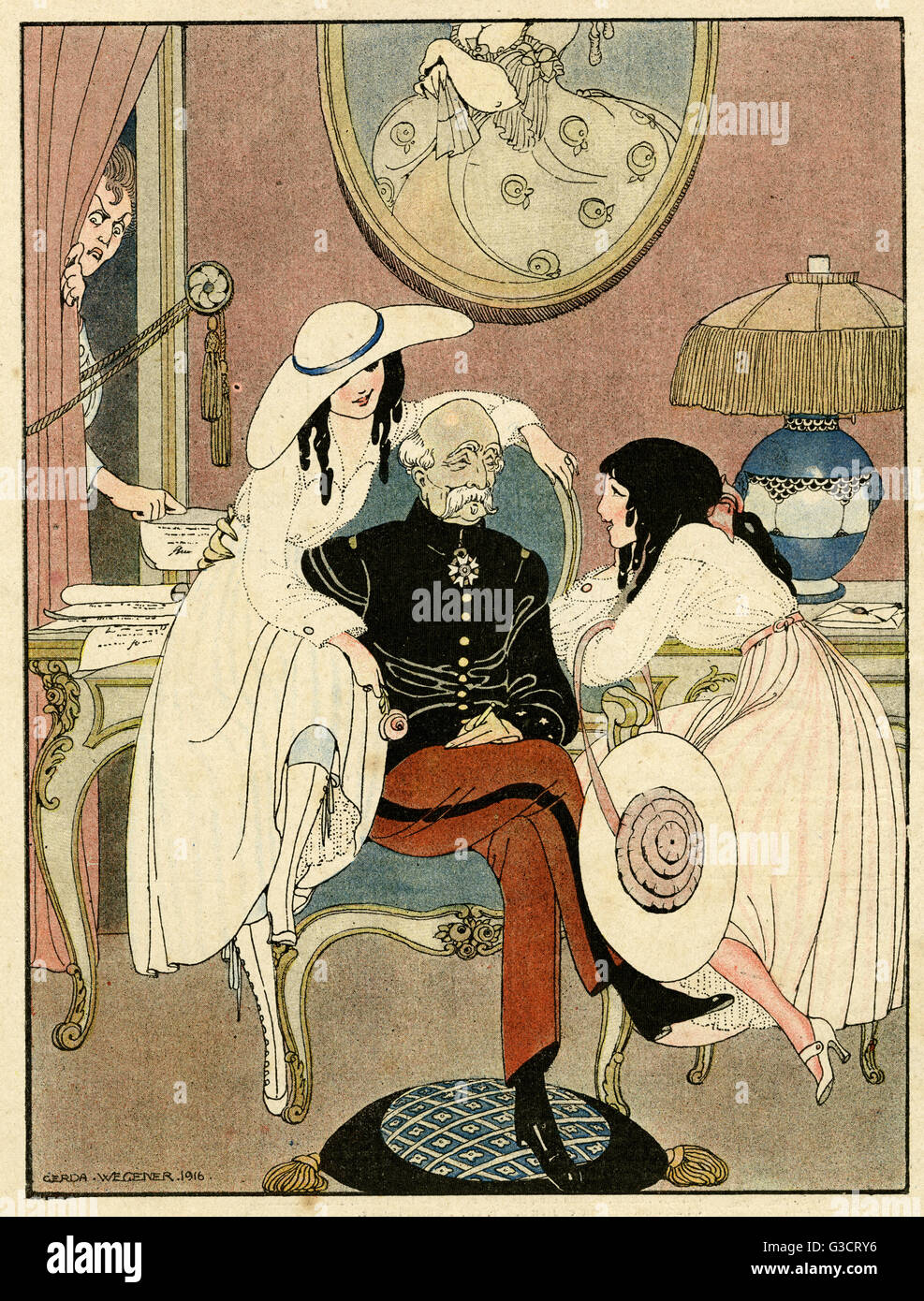 Cartoon, The new Fraulein, WW1 Stock Photo - Alamy