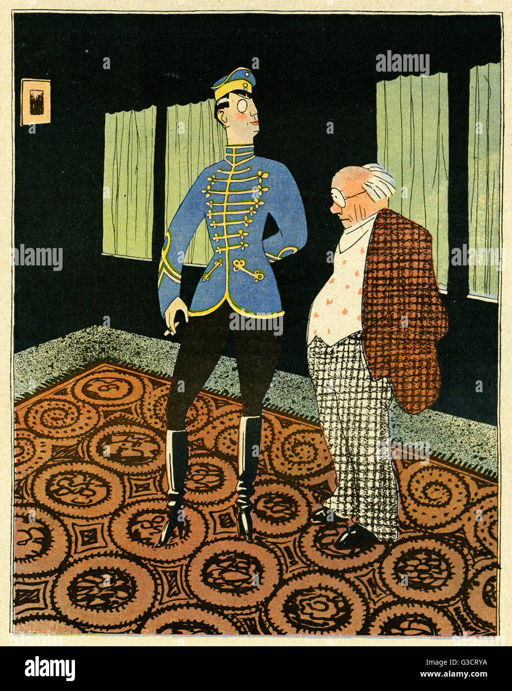 Cartoon, It's all about understanding each other, WW1 Stock Photo - Alamy