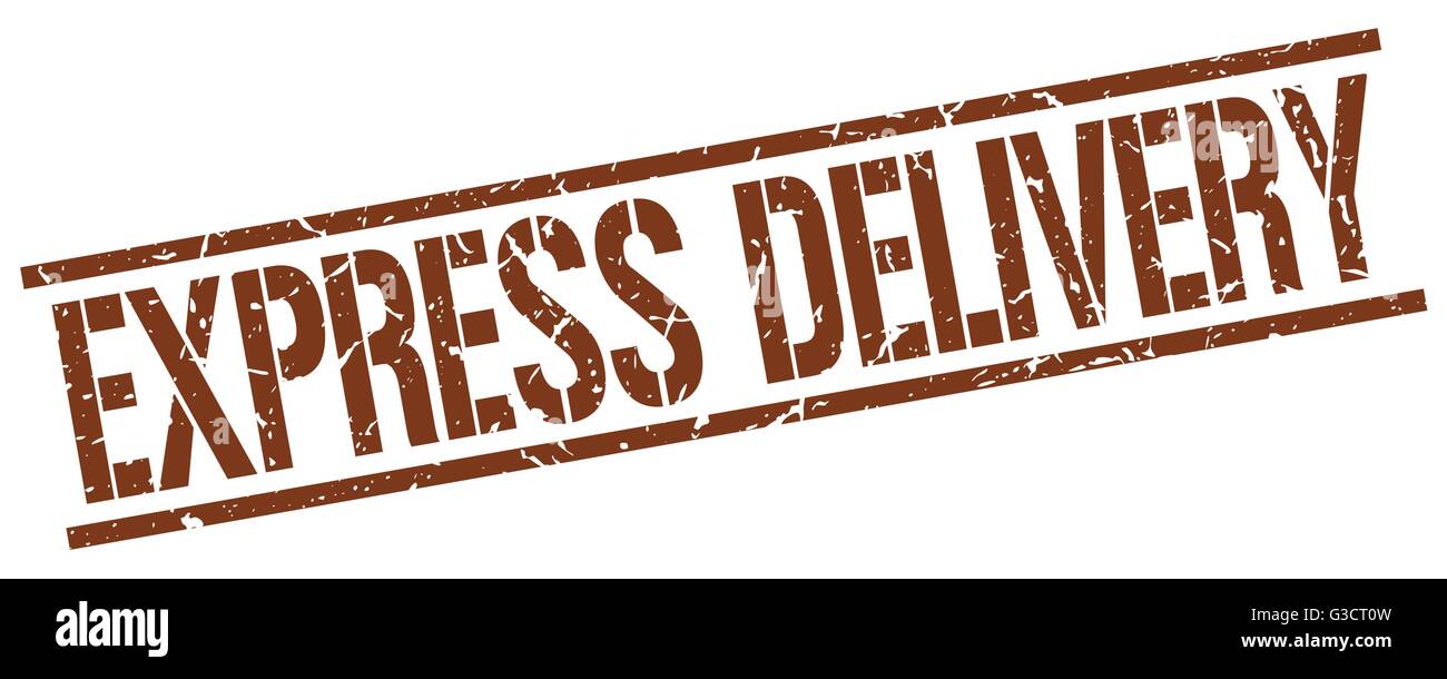 express delivery brown grunge square vintage rubber stamp Stock Vector ...