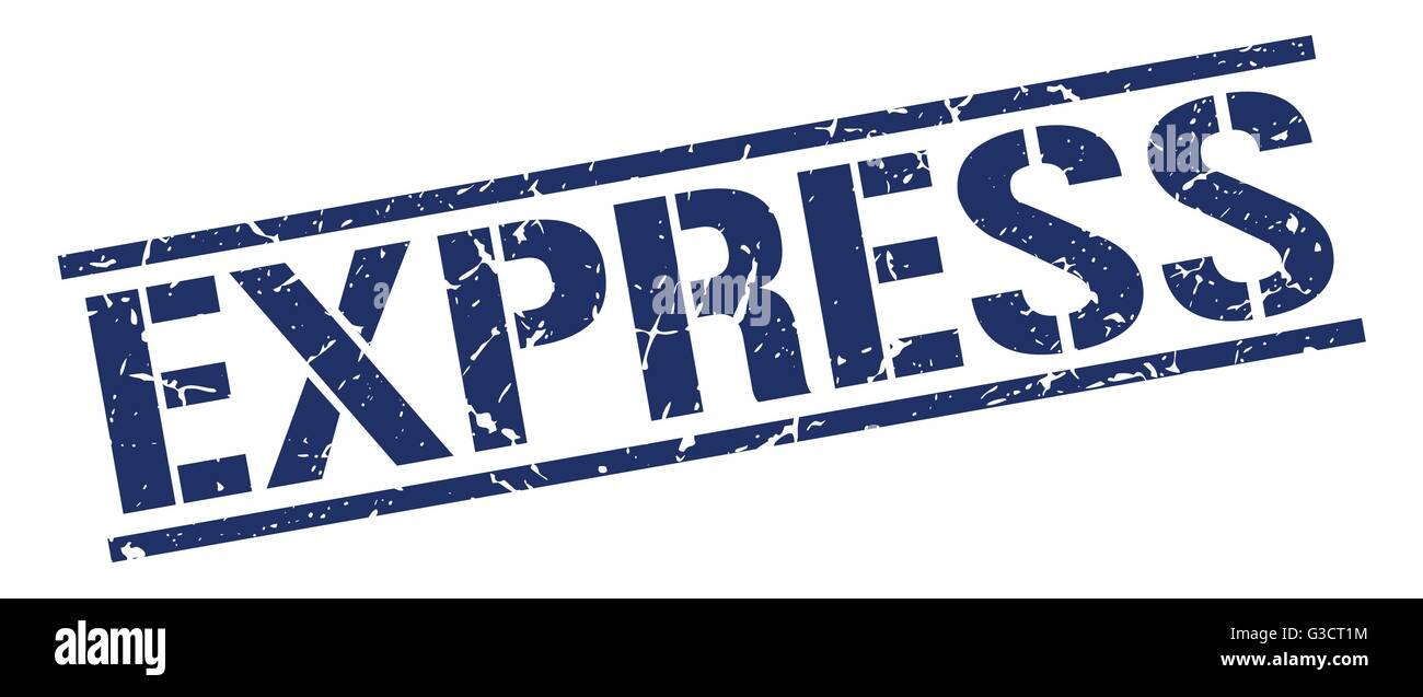 express blue grunge square vintage rubber stamp Stock Vector Image ...