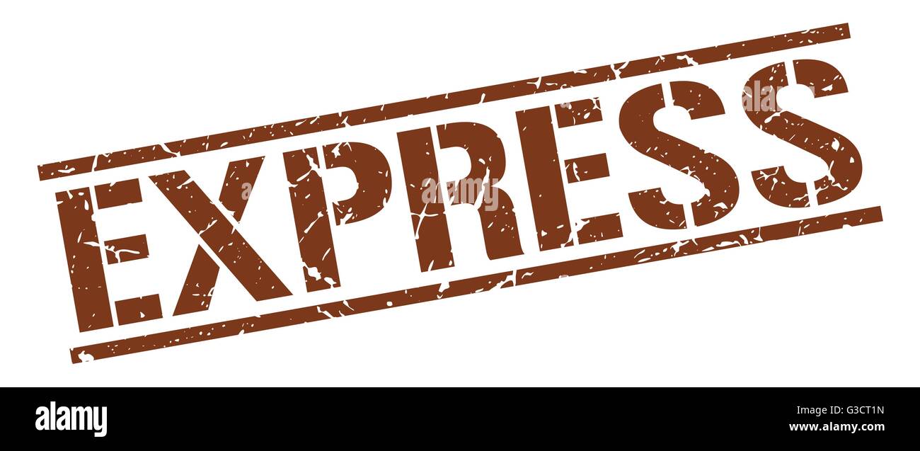 express brown grunge square vintage rubber stamp Stock Vector Image ...