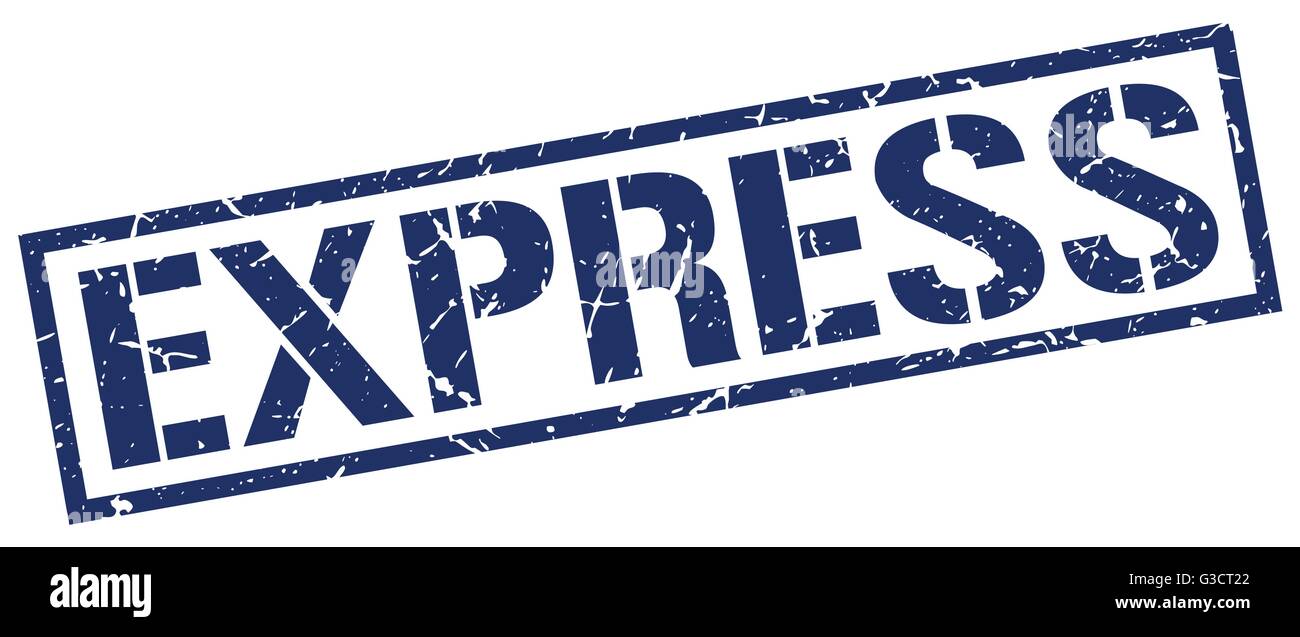 express blue grunge square vintage rubber stamp Stock Vector Image ...