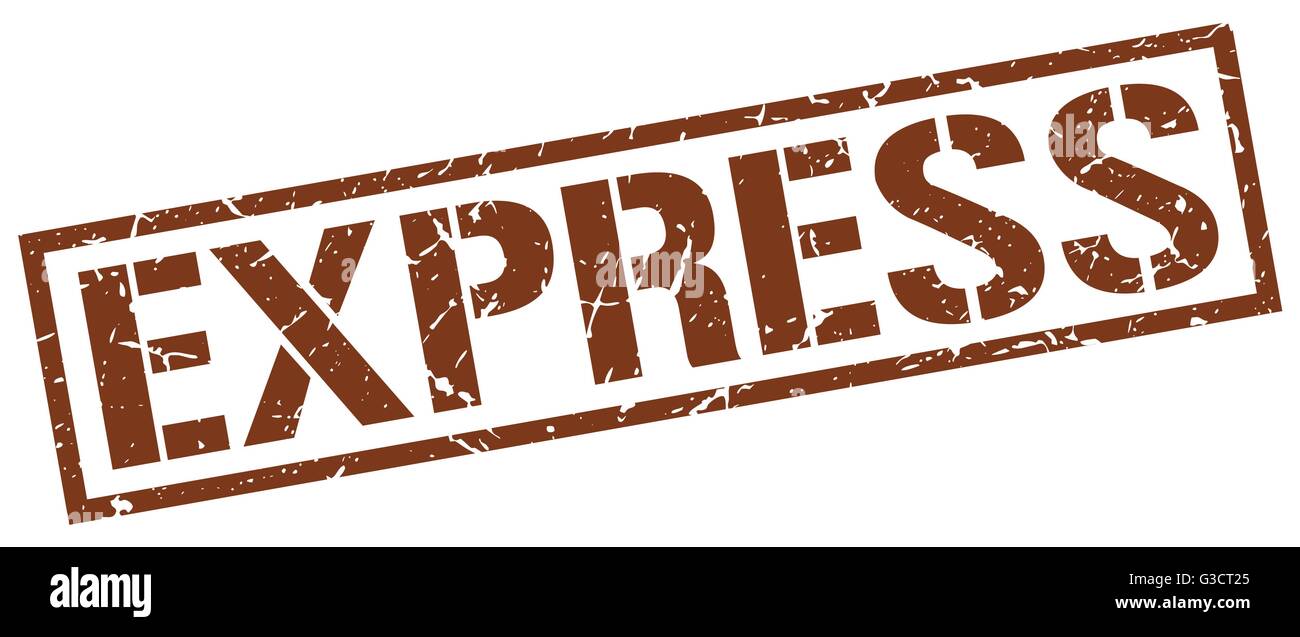 express brown grunge square vintage rubber stamp Stock Vector Image ...