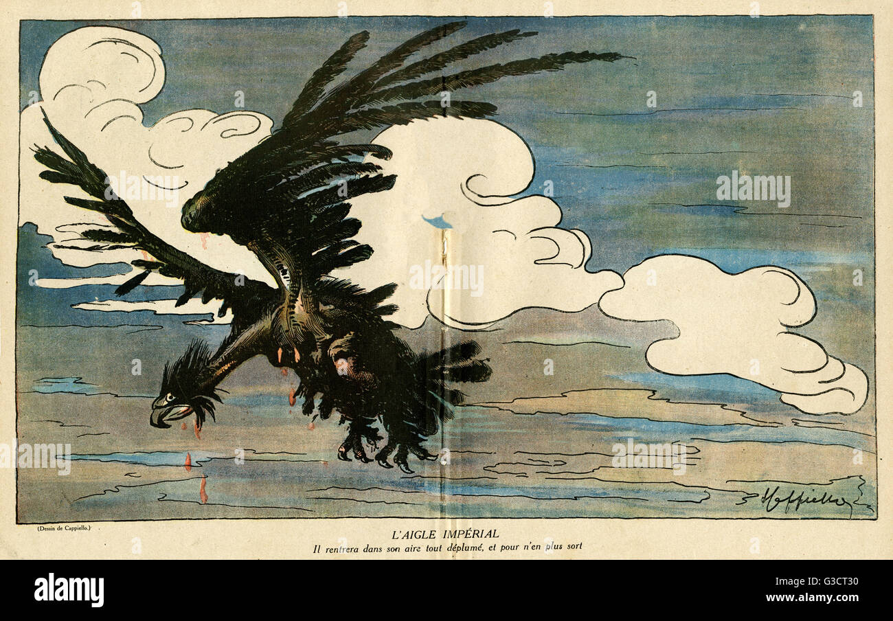 Cartoon, The imperial eagle, WW1 Stock Photo - Alamy