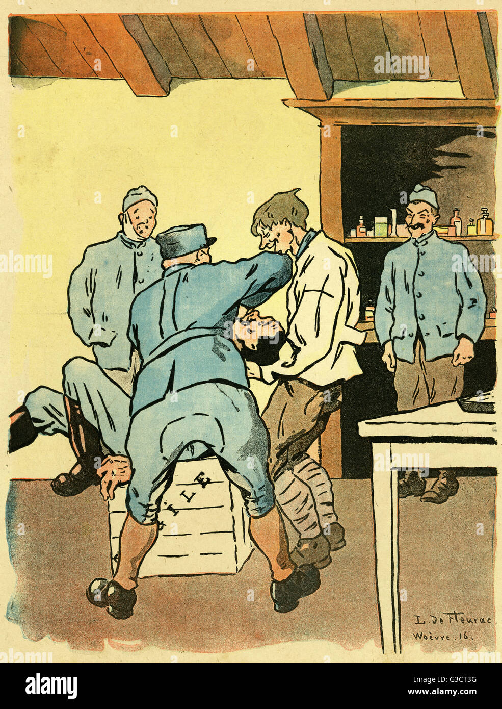 Cartoon, Difficult extraction, WW1 Stock Photo - Alamy
