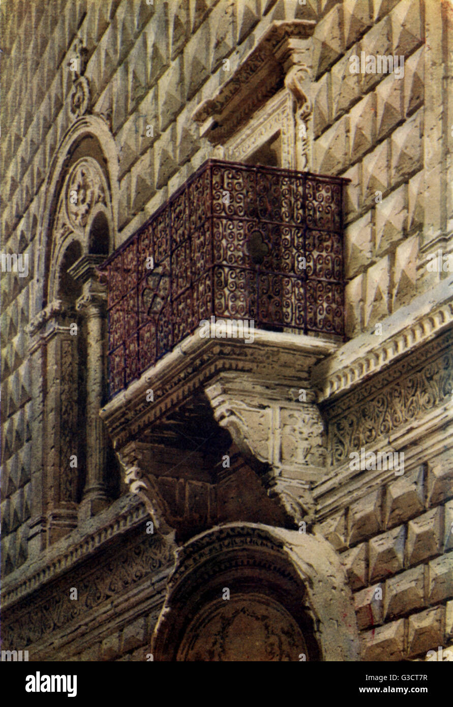 Balcony - Palazzo Bevilacqua, Bologna, Italy Stock Photo - Alamy