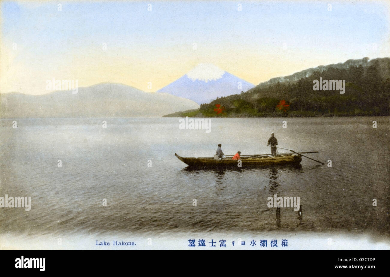 Mount Fuji, Japan - with view over Lake Hakone Stock Photo - Alamy