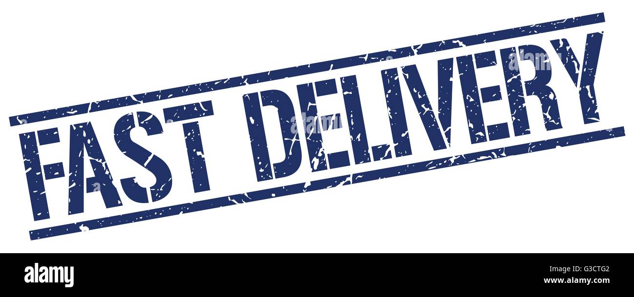 fast delivery blue grunge square vintage rubber stamp Stock Vector ...