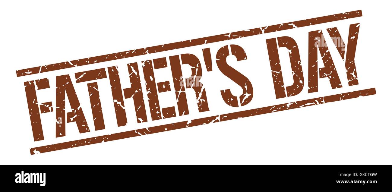 father's day brown grunge square vintage rubber stamp Stock Vector ...