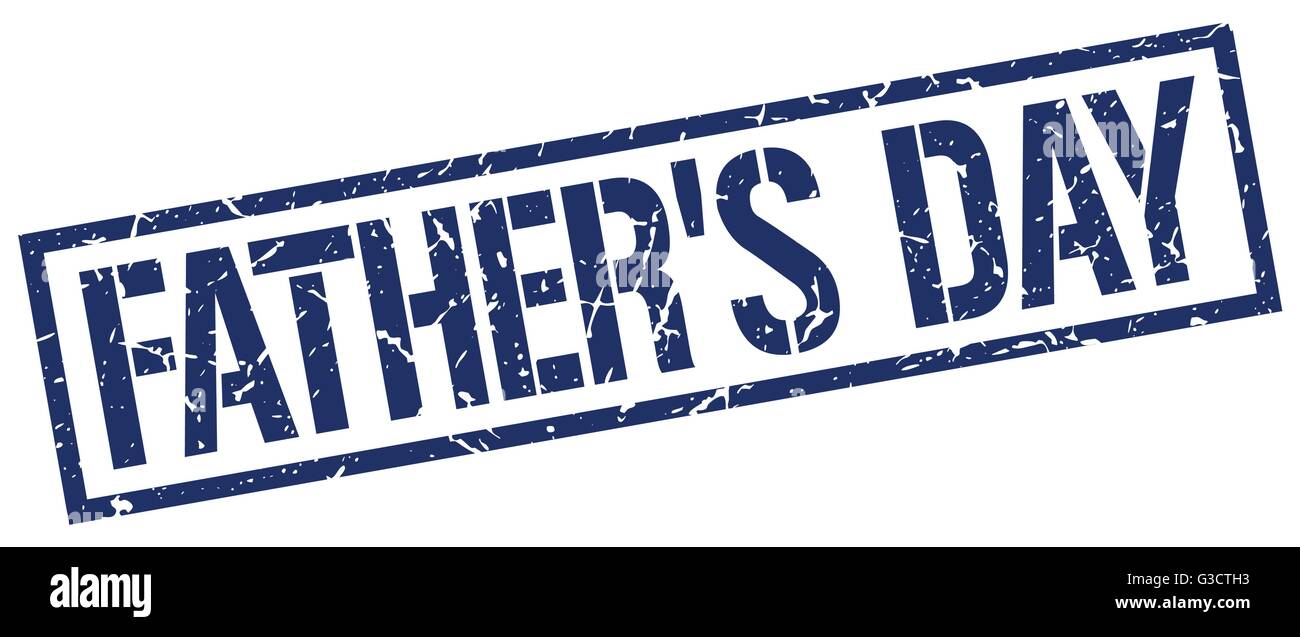father's day blue grunge square vintage rubber stamp Stock Vector Image ...