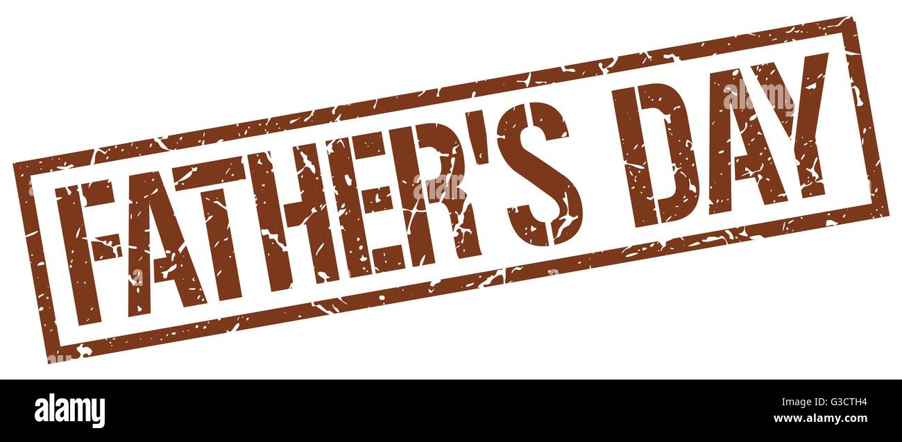 father's day brown grunge square vintage rubber stamp Stock Vector ...