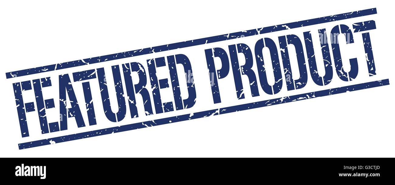 featured product blue grunge square vintage rubber stamp Stock Vector Image & Art - Alamy