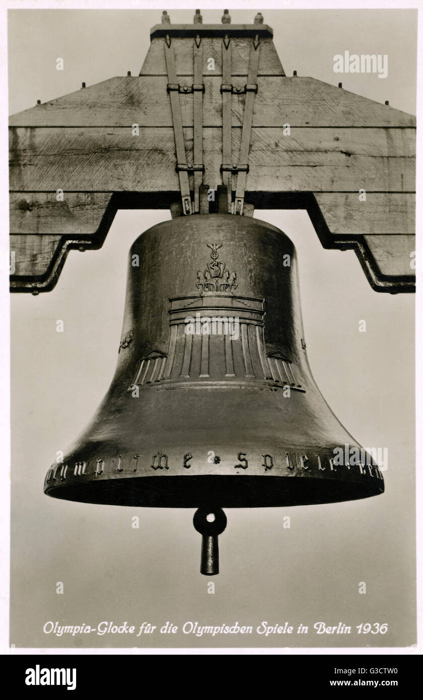 Bell cast for the Olympic Games in Berlin 1936 Stock Photo - Alamy