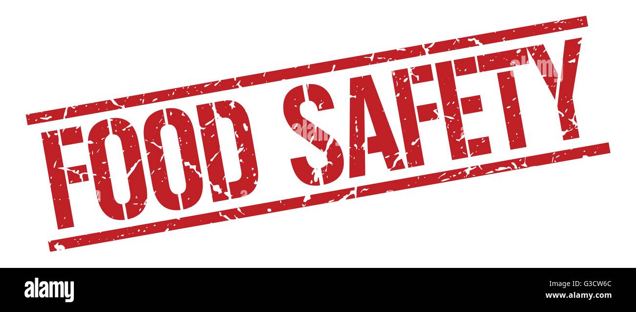 food safety red grunge square vintage rubber stamp Stock Vector Image ...