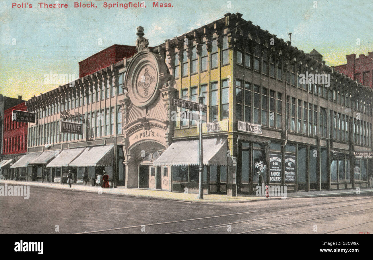 Poli's Theatre Block, Springfield, Massachusetts, USA Stock Photo - Alamy