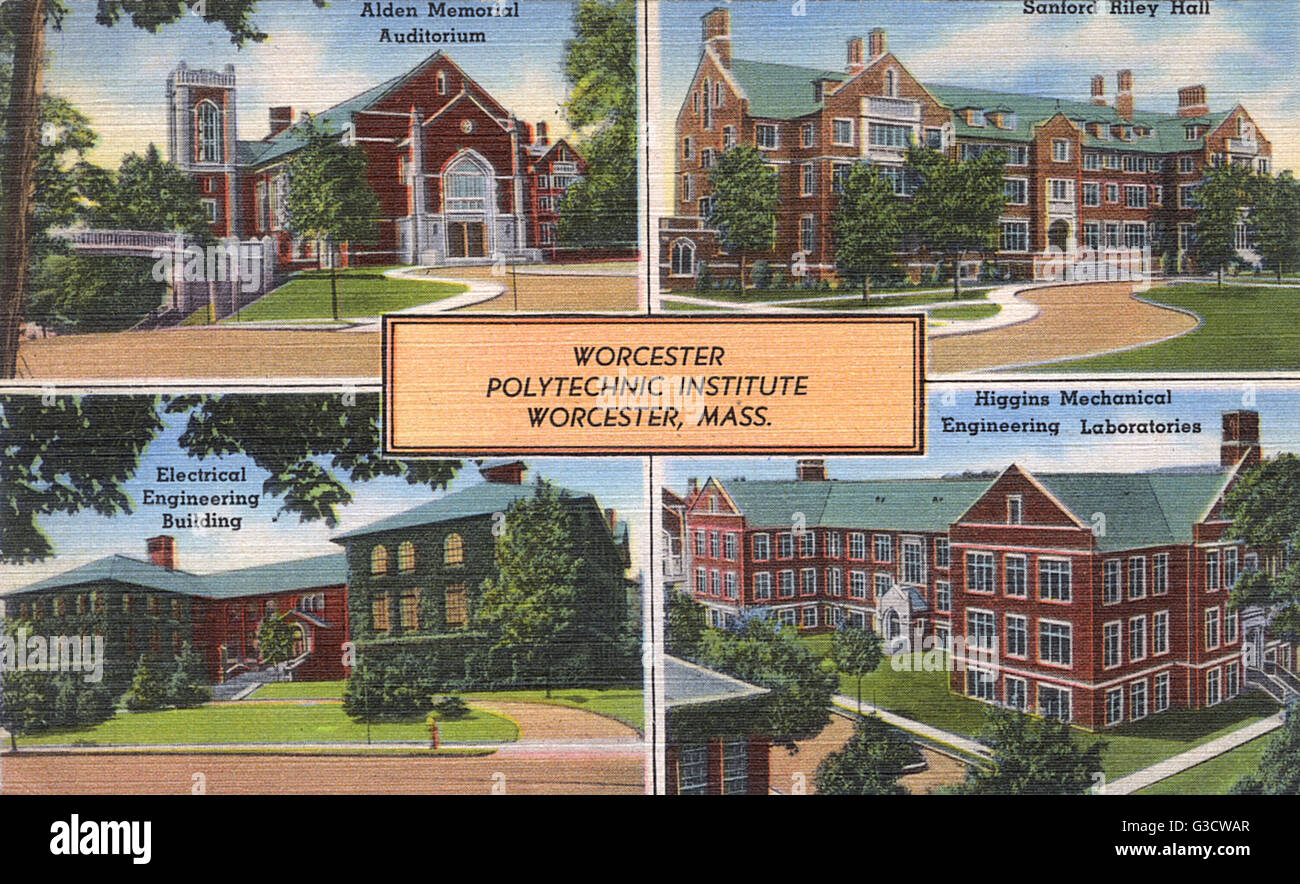 Four views of Worcester, Massachusetts, USA Stock Photo - Alamy