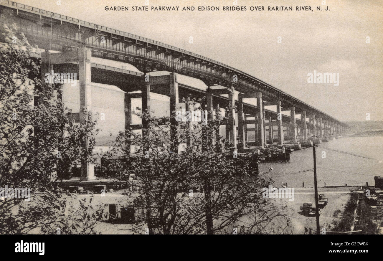 Bridges over Raritan River, New Jersey, USA Stock Photo - Alamy