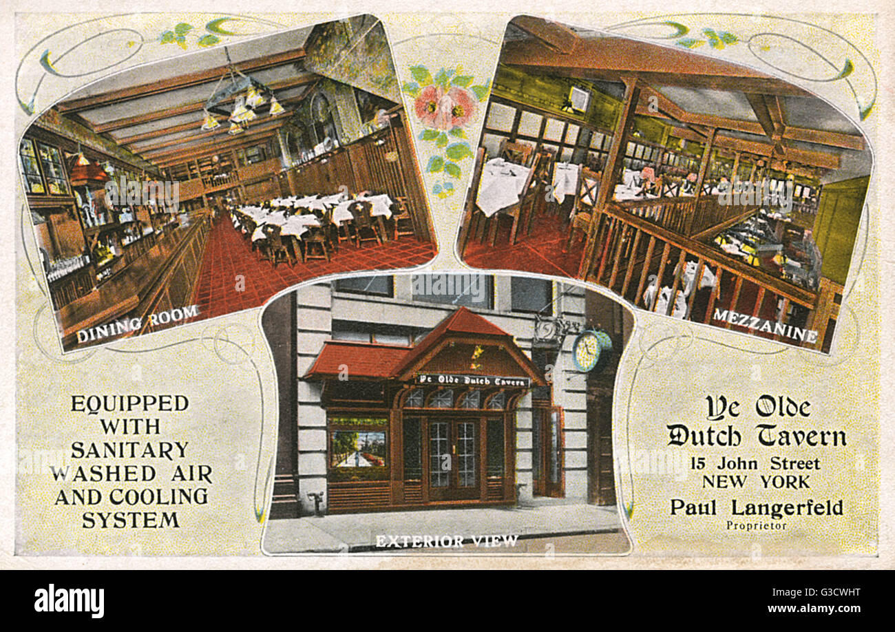 Ye Olde Dutch Tavern, John Street, New York City, USA Stock Photo - Alamy